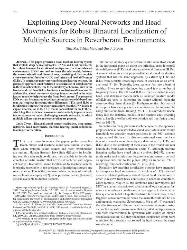 Exploiting Deep Neural Networks and Head Movements For Robust Binaural Localization of Multiple ...