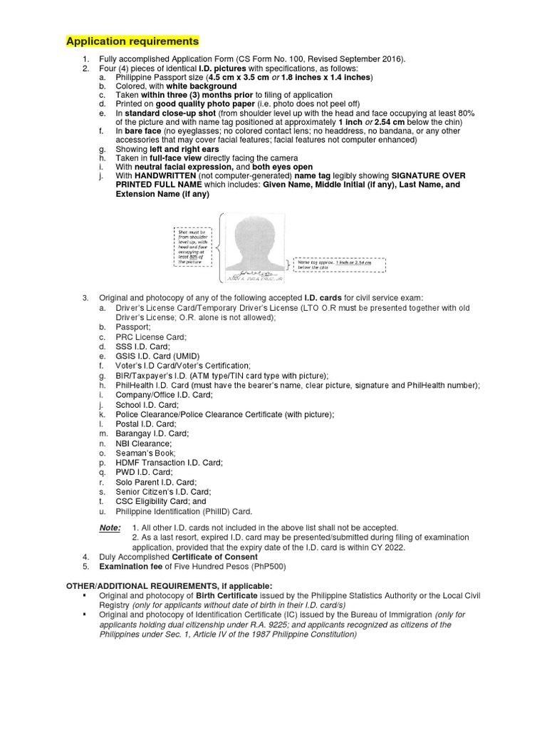 Civil Service Exam Application Guide | PDF | Identity Document | Government