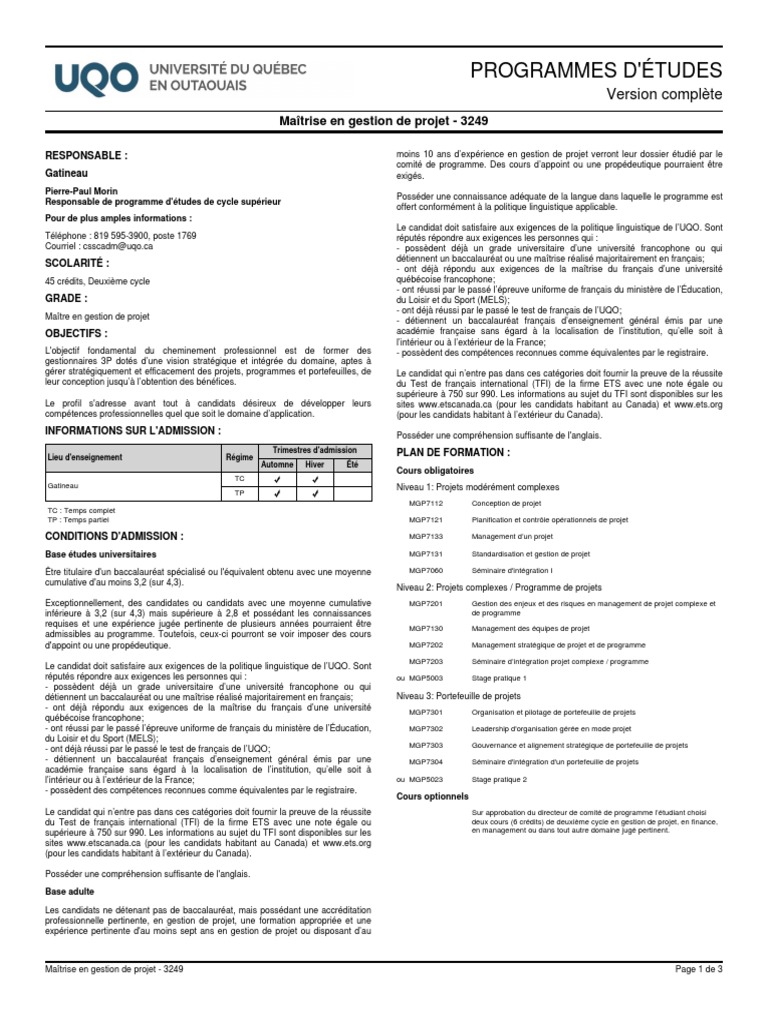 Cours Gestion Du Projet Pdf Gestion De Projet Pédagogie