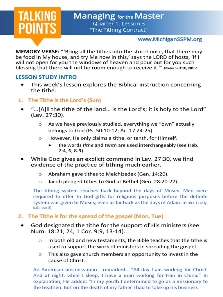 Q1L3 Outline | PDF | Tithe | Book Of Genesis