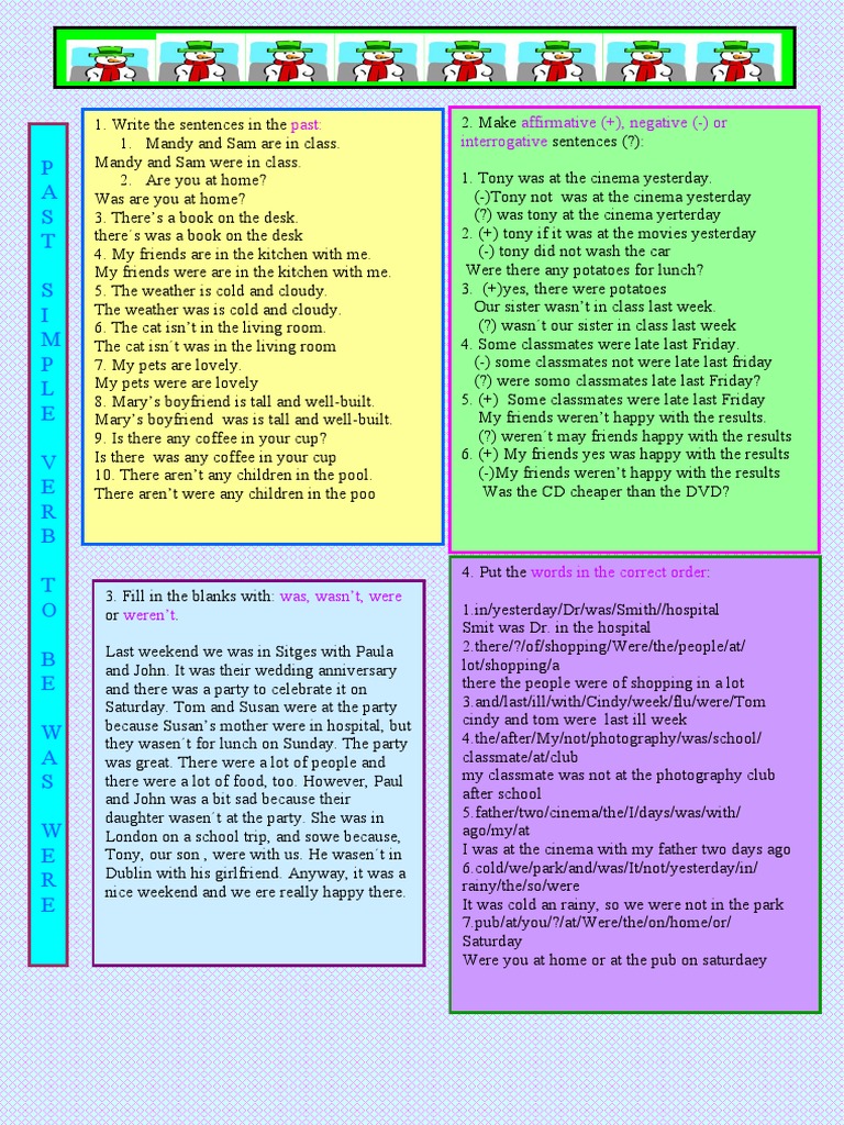 Past Simple To Be Was Were 1 | PDF