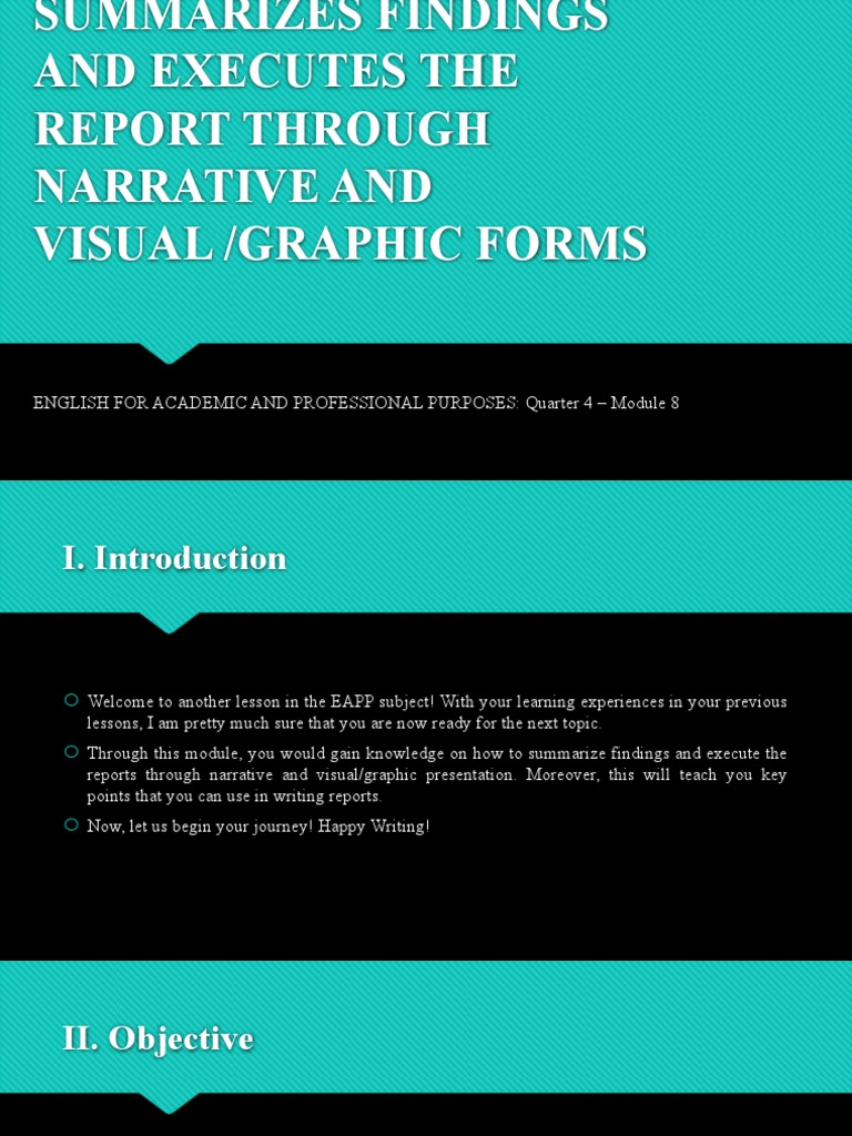 Summarizes Findings and Executes The Report Through Narrative and ...