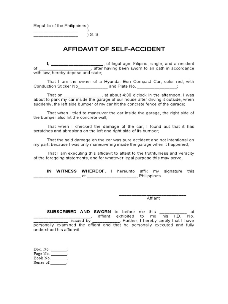 Affidavit of Self-Accident | PDF