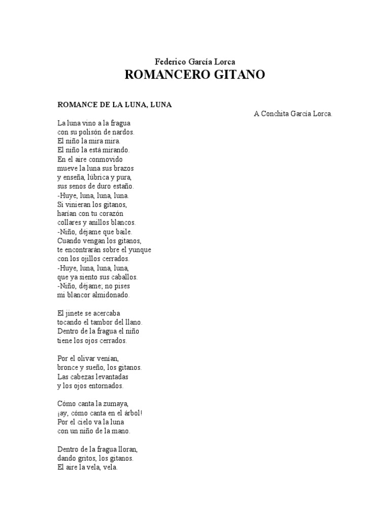 Federico García Lorca - Romancero Gitano | PDF
