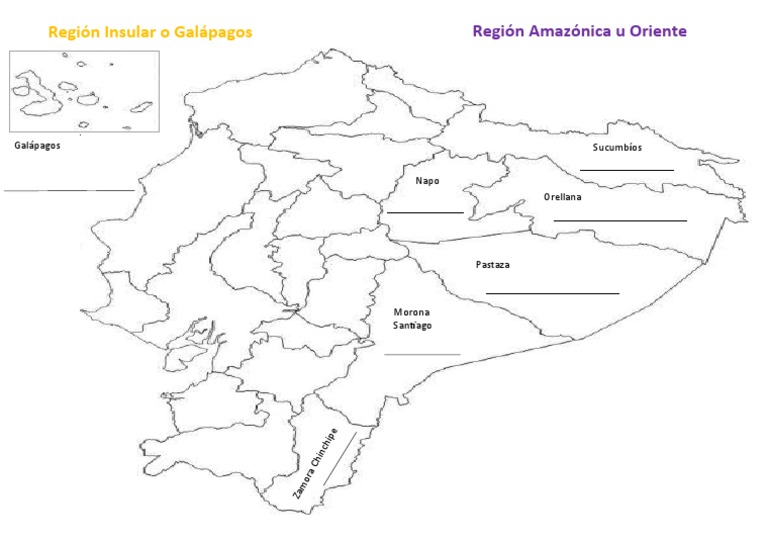 Mapa Región Oriente y Galápagos | PDF