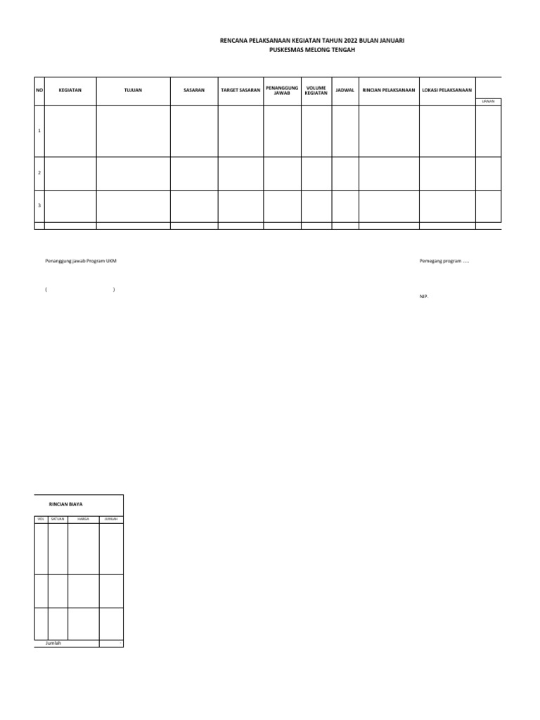 Contoh Format Monev Mandiri | PDF