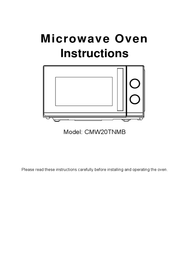 Microwave Oven CMW20TNMB Instructions | PDF | Ac Power Plugs And ...