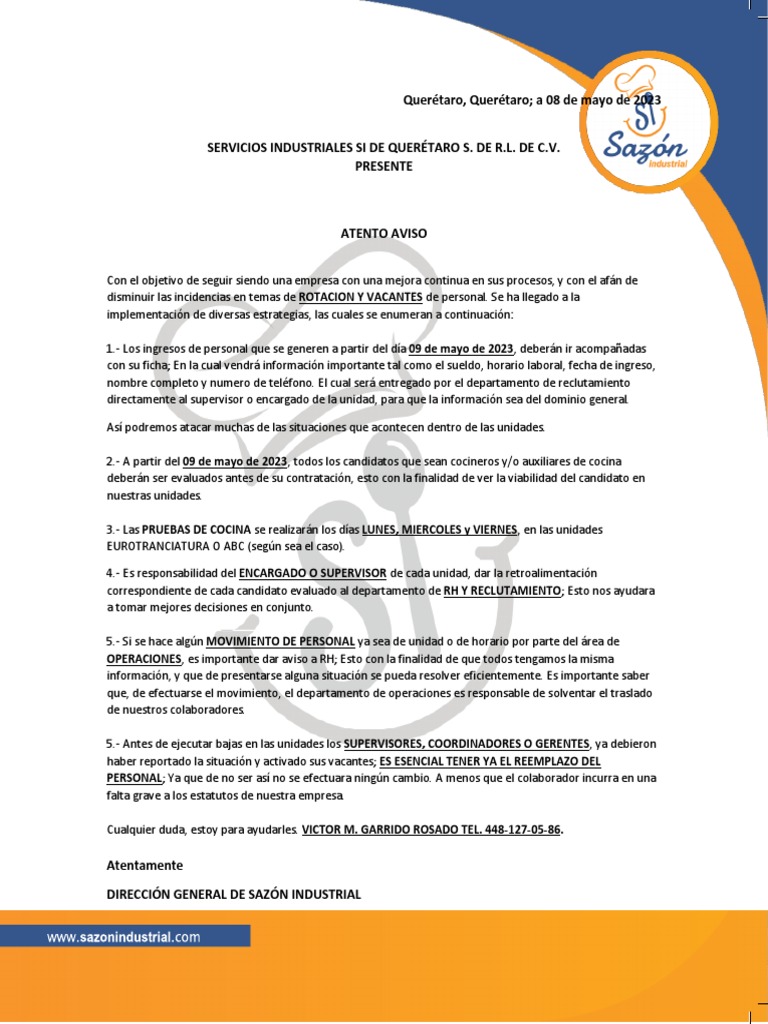 Aviso RH Si 08-05-23 | PDF