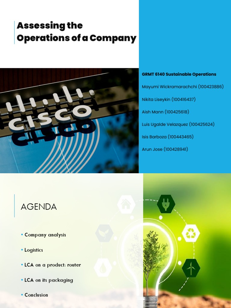 Sustainable Operations Cisco Presentation | PDF | Life Cycle Assessment ...