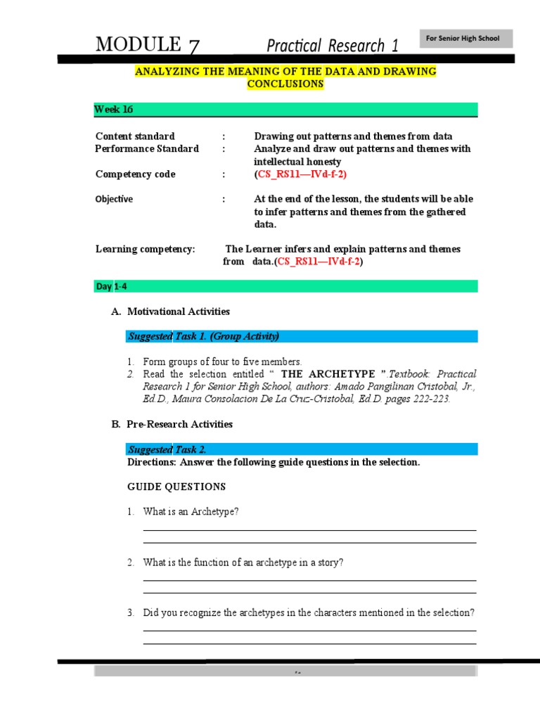 Practical Research Module 7 | PDF | Data | Qualitative Research