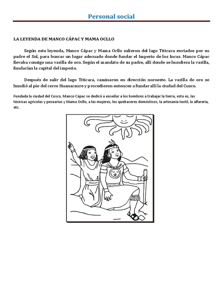 Ficha de Personal Social-Imperio Incaico | Descargar gratis PDF | Imperio Inca