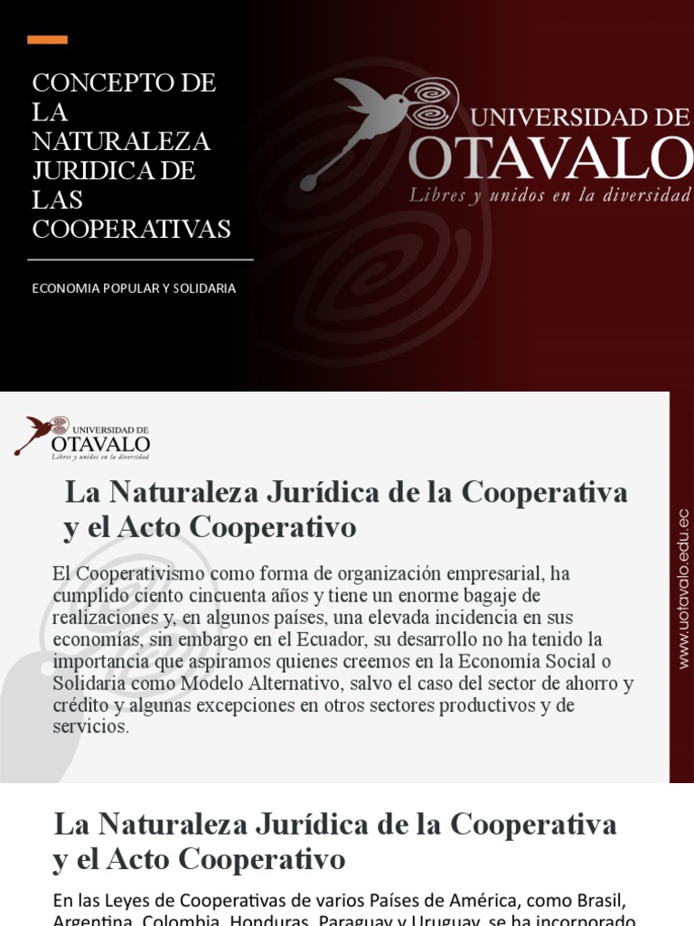 Concepto de La Naturaleza Juridica de Las Cooperativas | PDF | Cooperativa | Calidad (comercial)