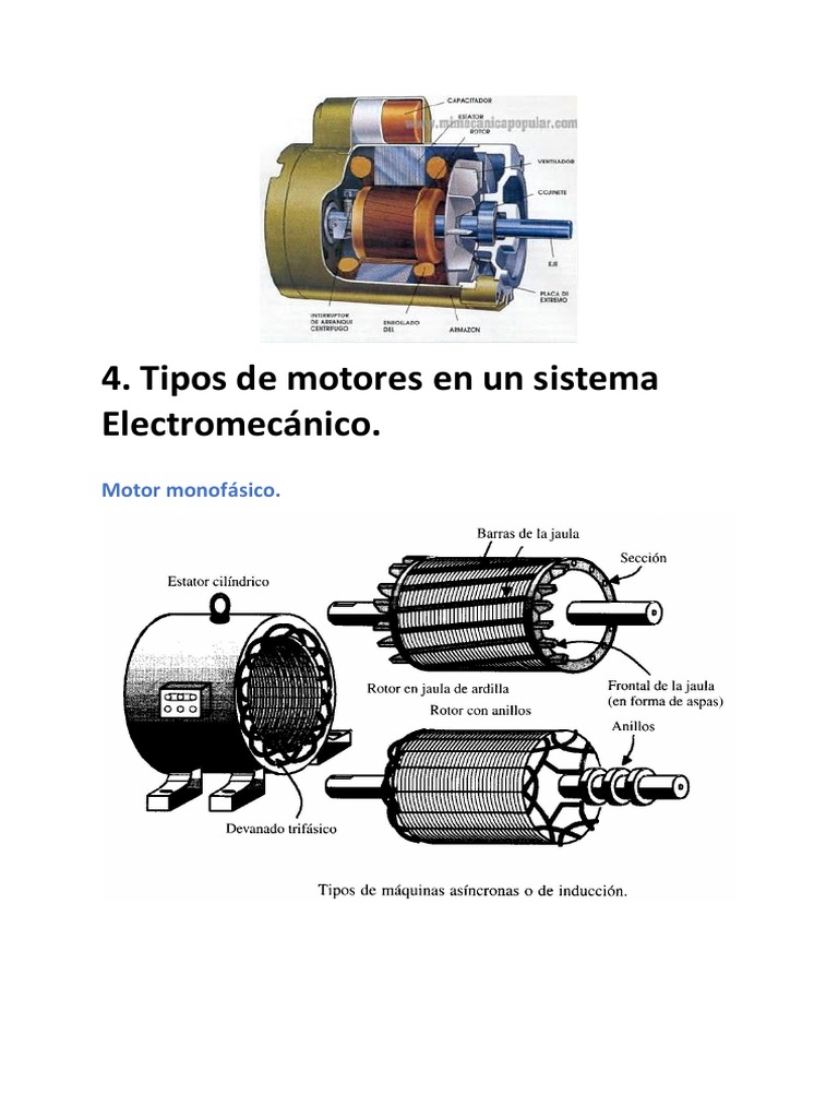 4. Tipos de motores en un sistema Electromecánico. | PDF | Corriente ...