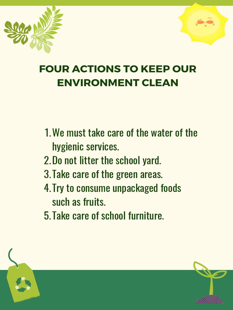Ingles - 24.04.23 - Four Actions To Keep Our Environment Clean | PDF ...