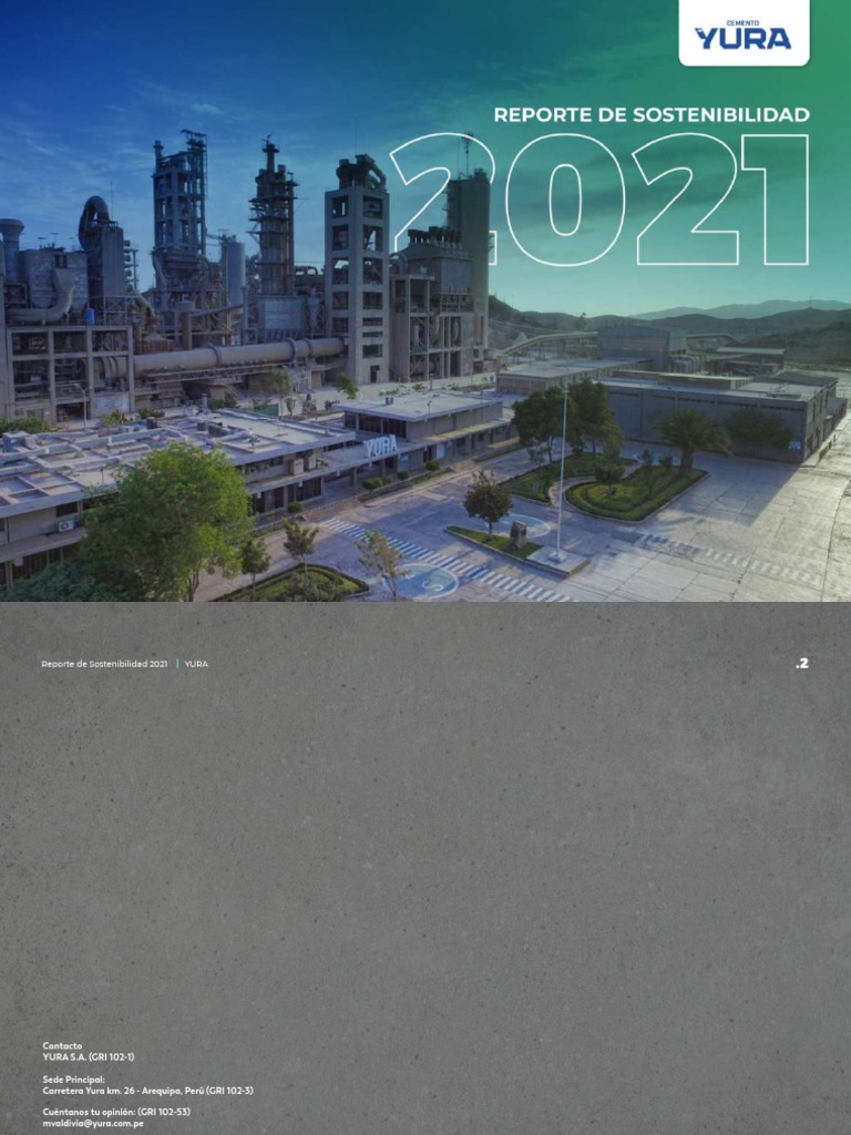 Reporte Sostenibilidad Yura 2021 | Descargar gratis PDF | Cemento | Calidad (comercial)