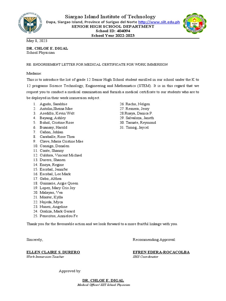 Endorsement Letter | PDF