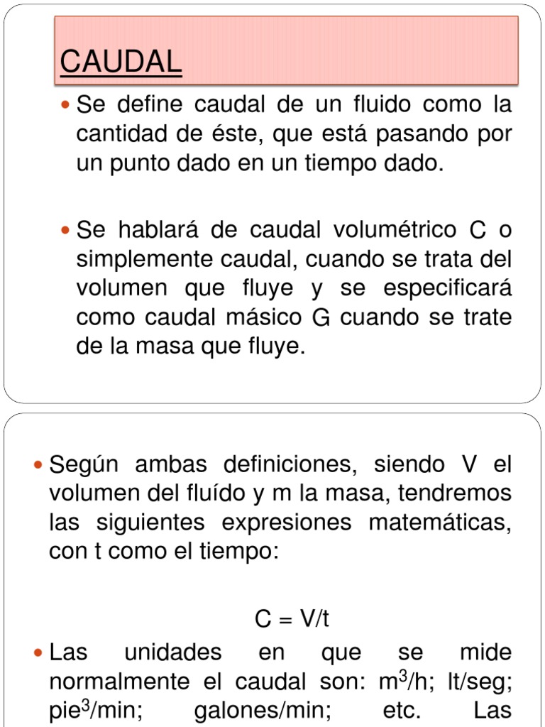 Caudal | PDF | Descarga (hidrología) | Flujo laminar