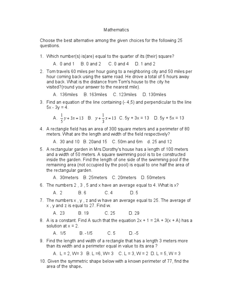 Mathmatics | PDF | Area | Rectangle