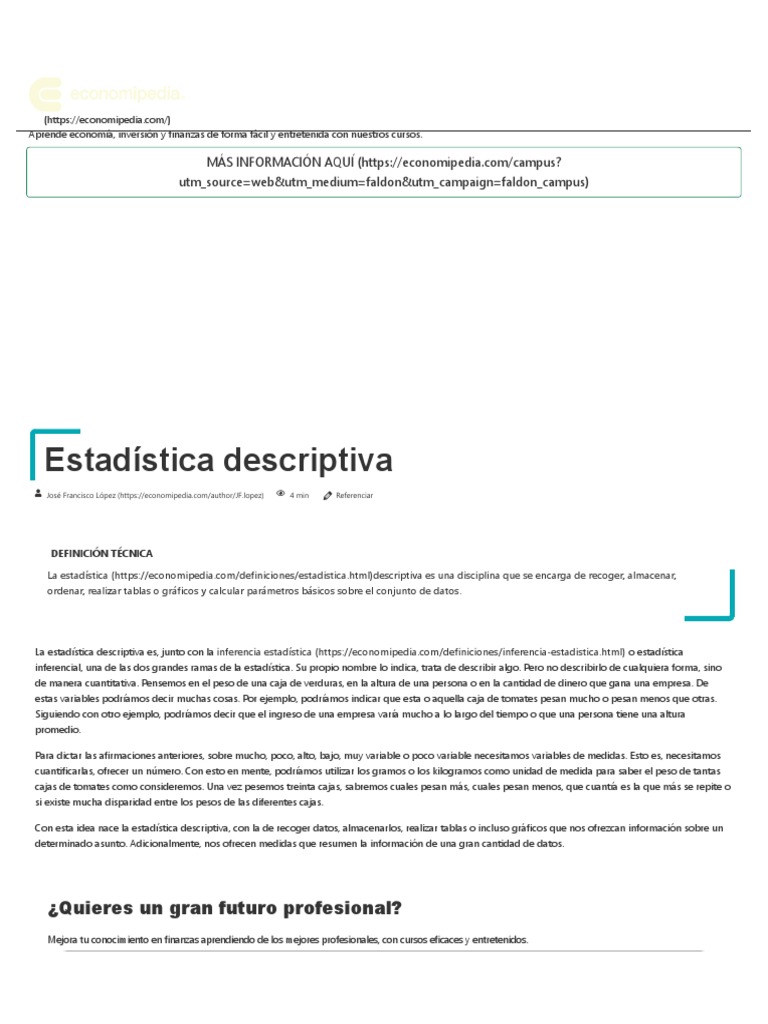 Estadística Descriptiva - Qué Es, Definición y Concepto - 2023 ...