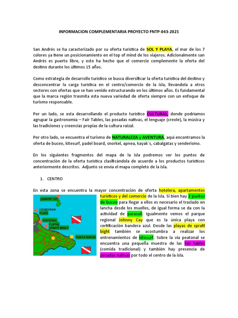 INFORMACION COMPLEMENTARIA San Andres | PDF