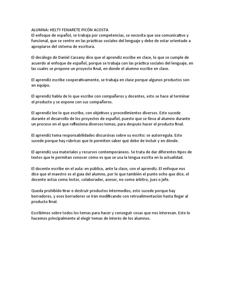 Decálogo Daniel Cassany | PDF