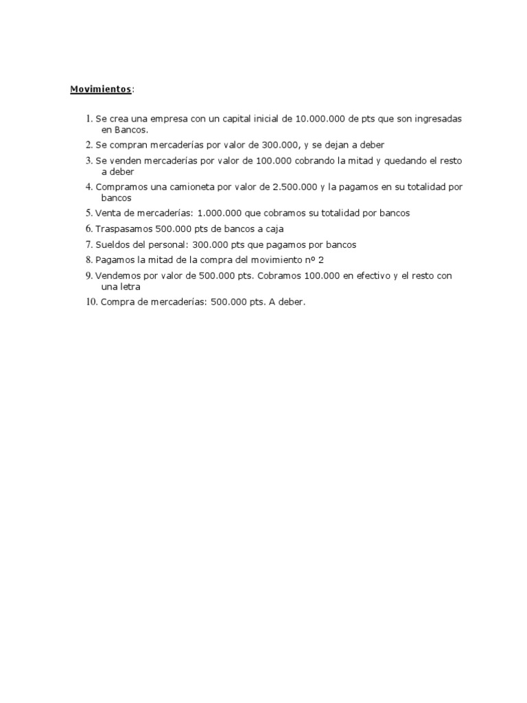 Ejercicios Contabilidad Basica | PDF