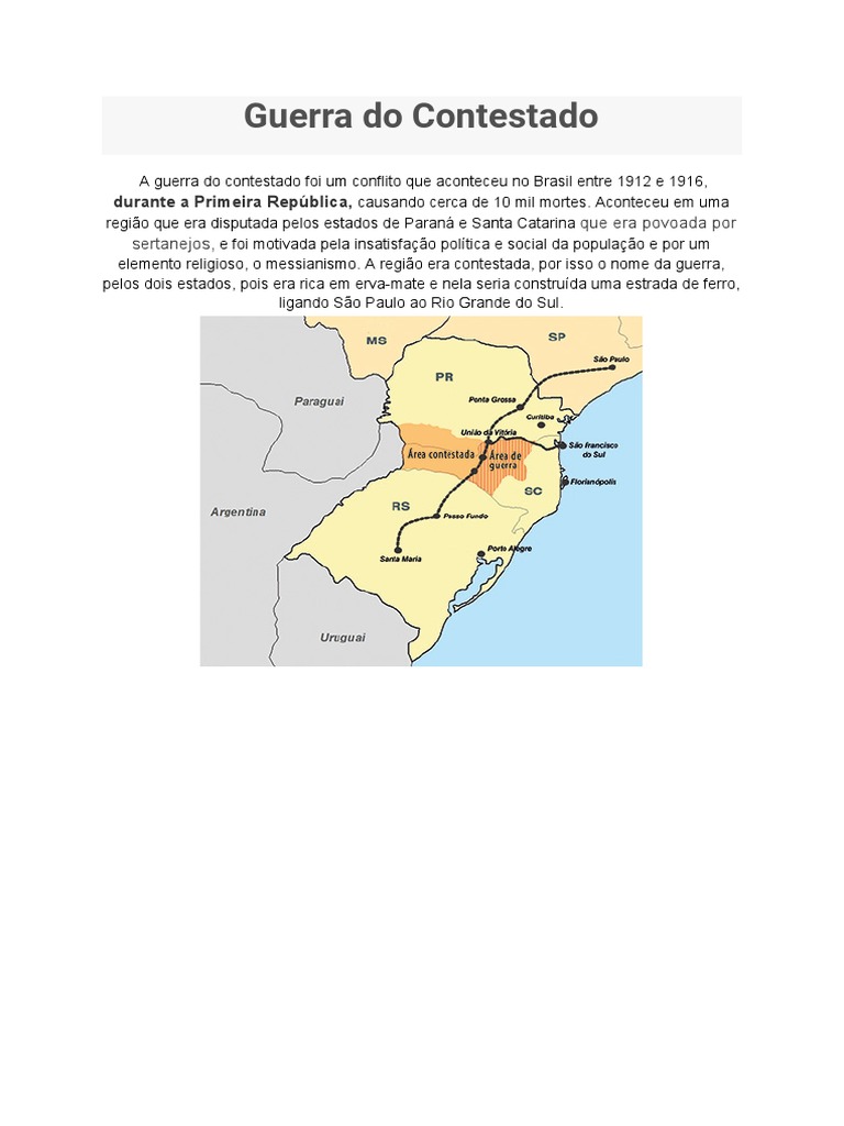 Guerra Do Contestado | PDF | Messianismo