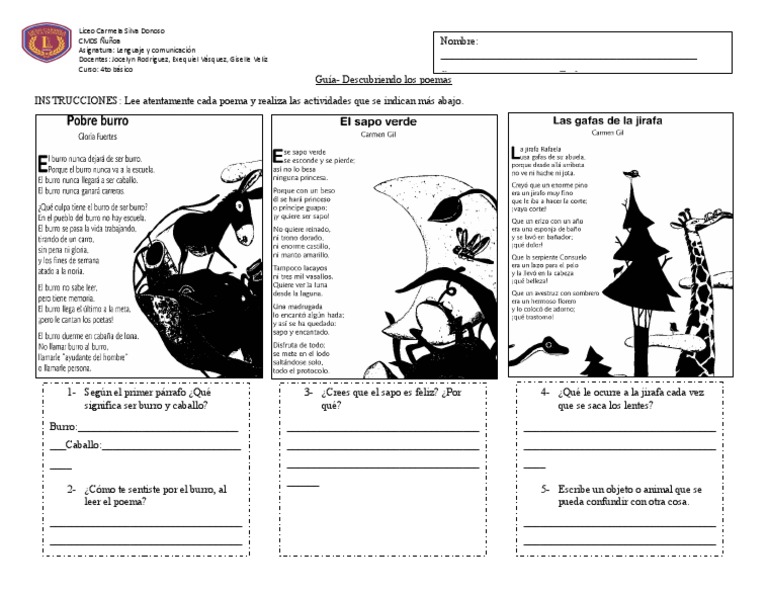 Guía Analisis de Poemas Poemas | PDF