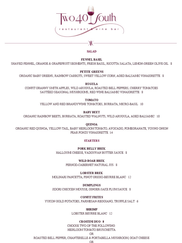 Gourmet Salad and Pasta Menu | PDF | Italian Cuisine | Cuisine