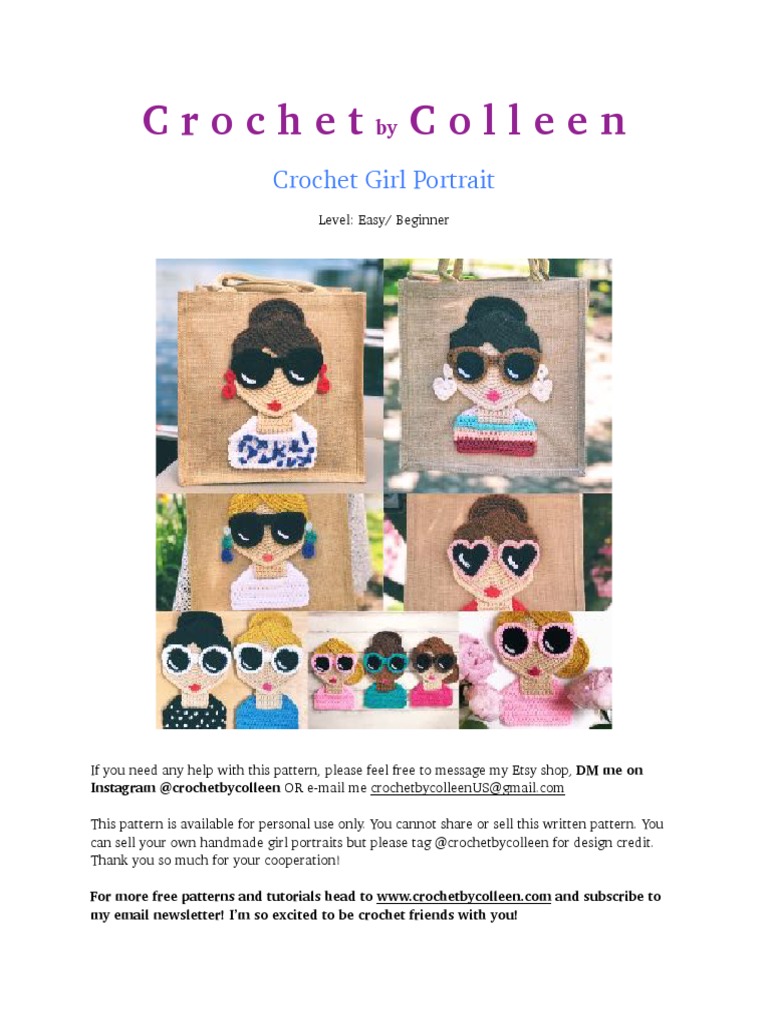 2021 Crochet Girl Pattern | PDF | Crochet | Needlework