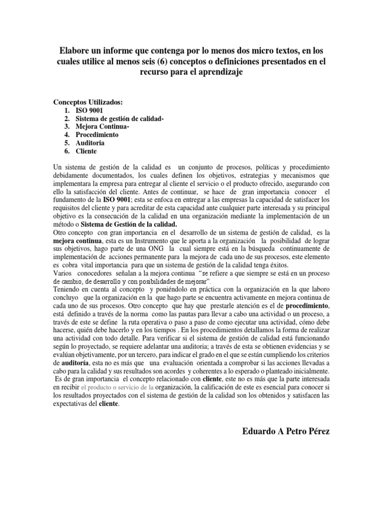 Elabore Un Informe Que Contenga Por Lo Menos Dos Micro Textos | PDF