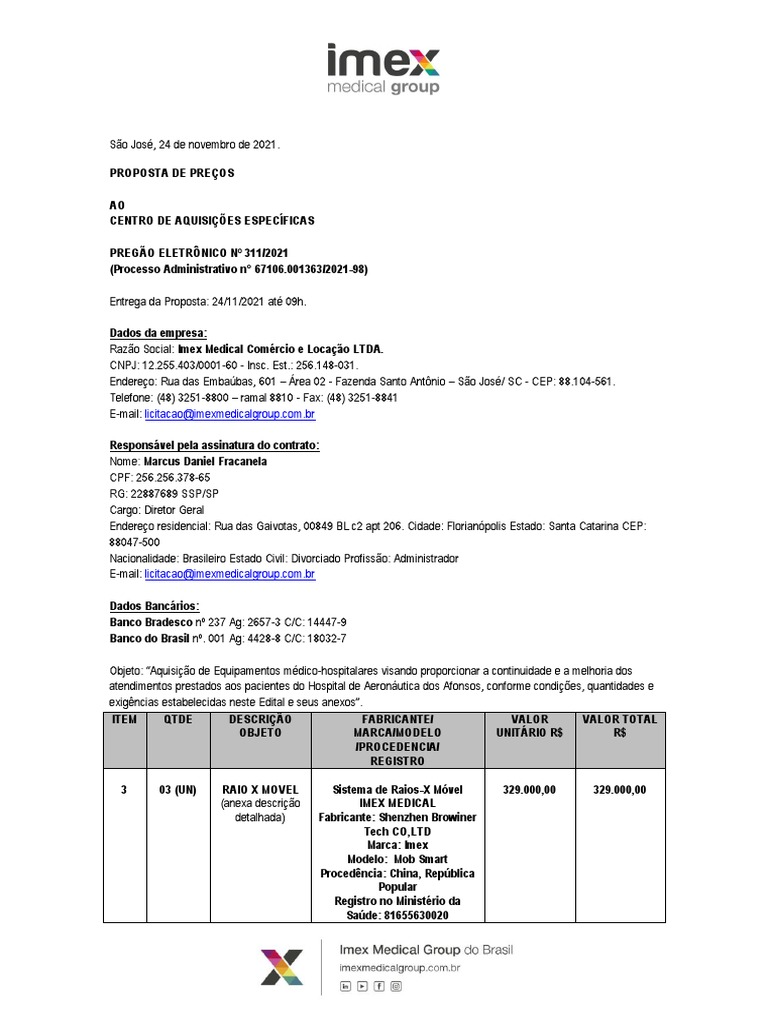 Proposta IMEX - CAE - Readequada | PDF