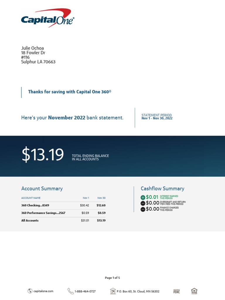 Nov 2022 Bank Statement | PDF