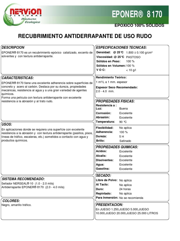 Eponer 8170 | Descargar gratis PDF | Agua | Acero