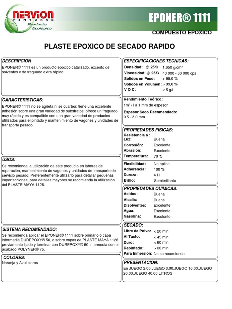 Eponer 1111 | Download Free PDF | Química | Materiales