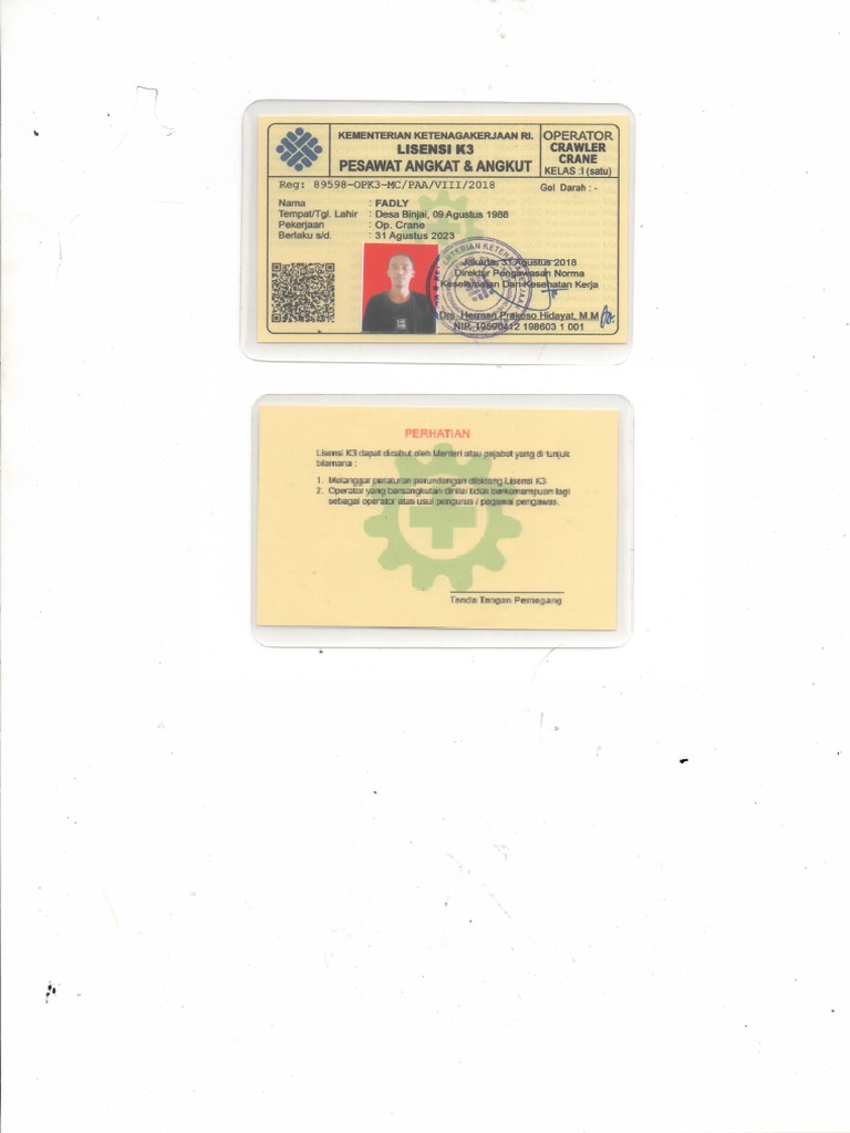 SIO FADLY, Operator Crane | PDF