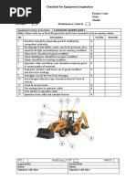 TLB Daily Checklist | PDF | Loader (Equipment)