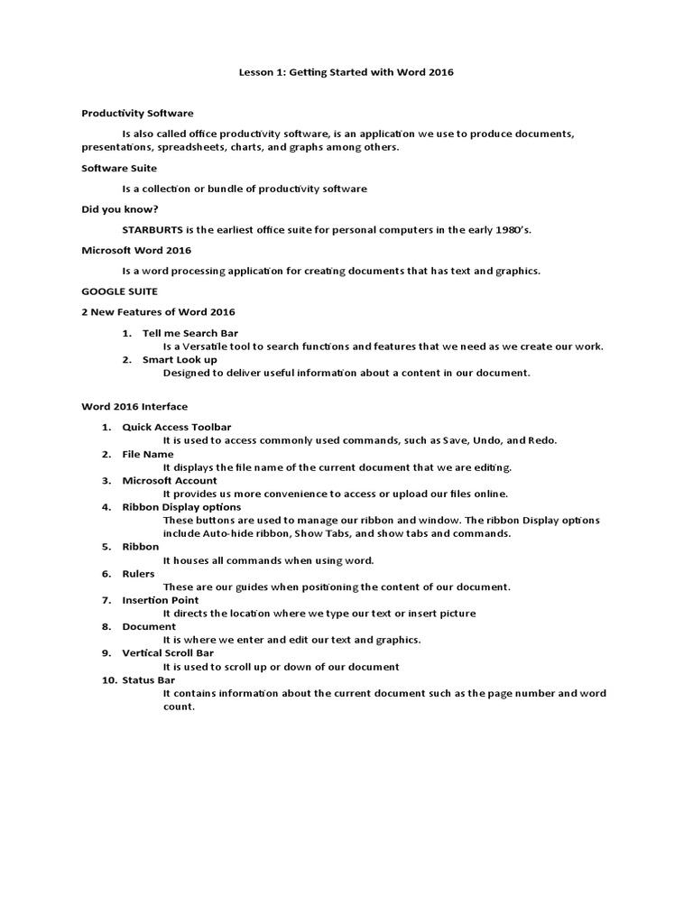 Lesson 1 - Getting Started With Microsoft Office | PDF Lesson 1 - Getting Started With Microsoft Office | PDF