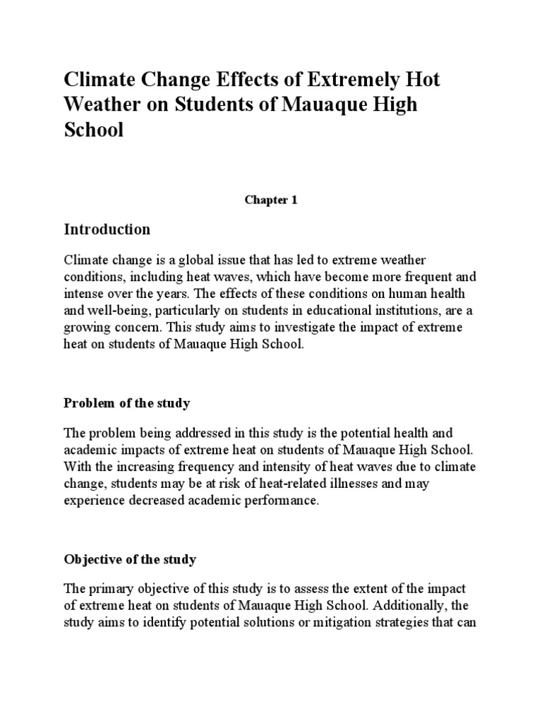 Climate Change Effects of Extremely Hot Weather On Students (2) 1 | PDF