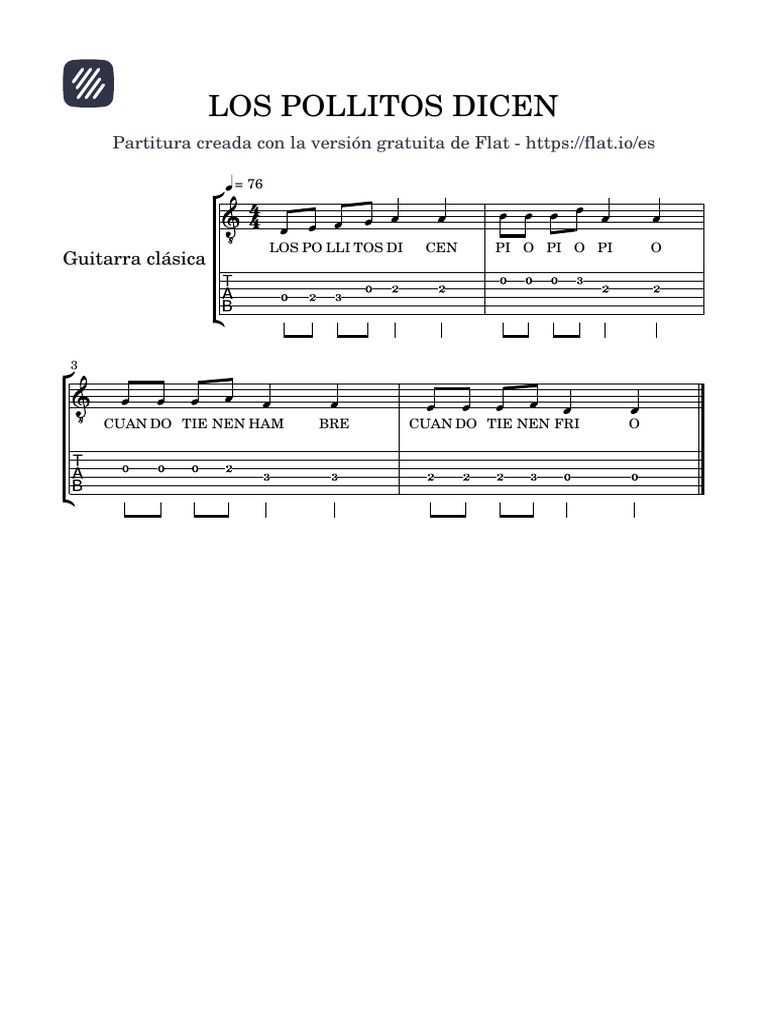 Los Pollitos Dicen | PDF