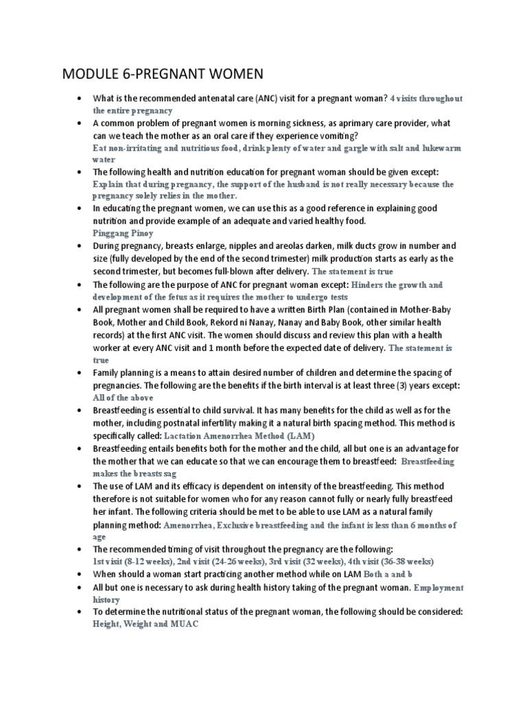 Module 6 Pdf Pregnancy Breastfeeding