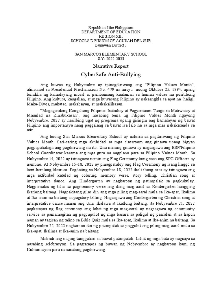CyberSafe Anti-Bullying Report 2022-2023 | PDF