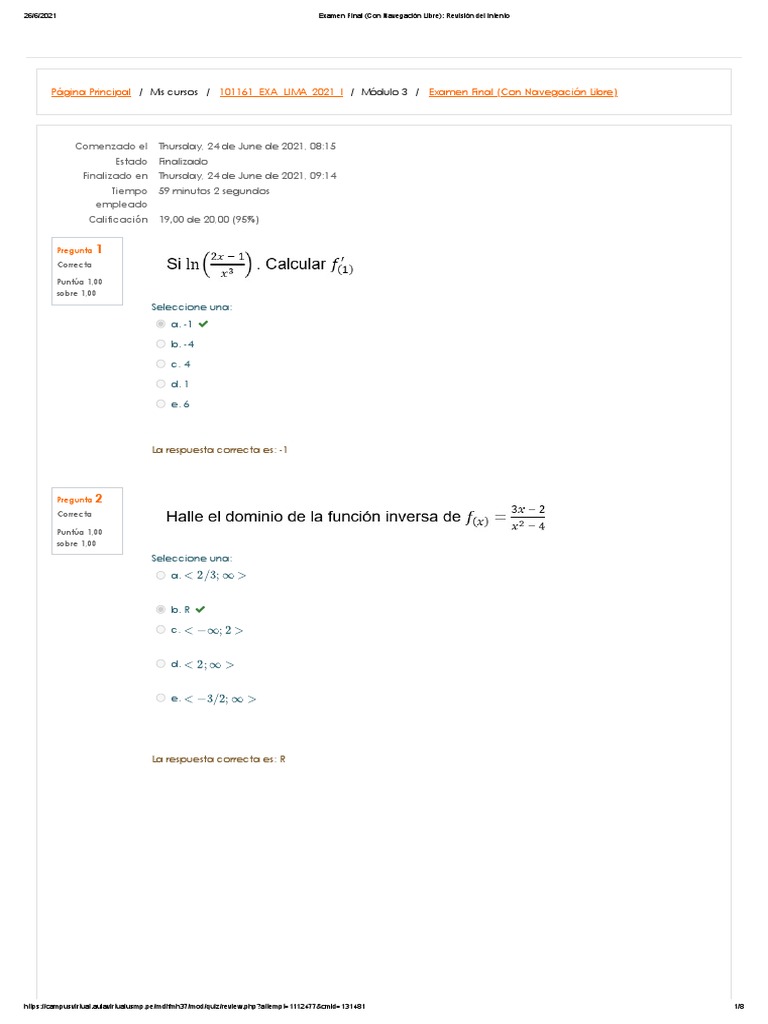 Examen Final Matematica | PDF