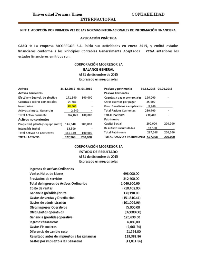 Sesión12 NIFF1.Casos | PDF | normas internacionales de INFORMACION ...