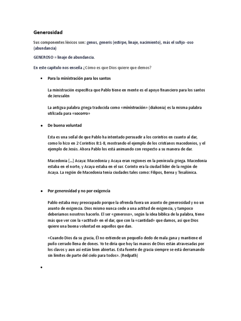 Generosidad Pdf
