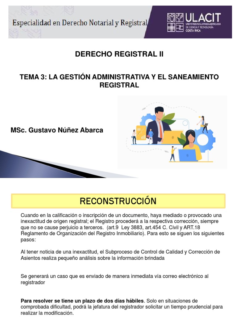 Corrección y Gestión Registral | PDF | Ley común | Derecho Civil ...