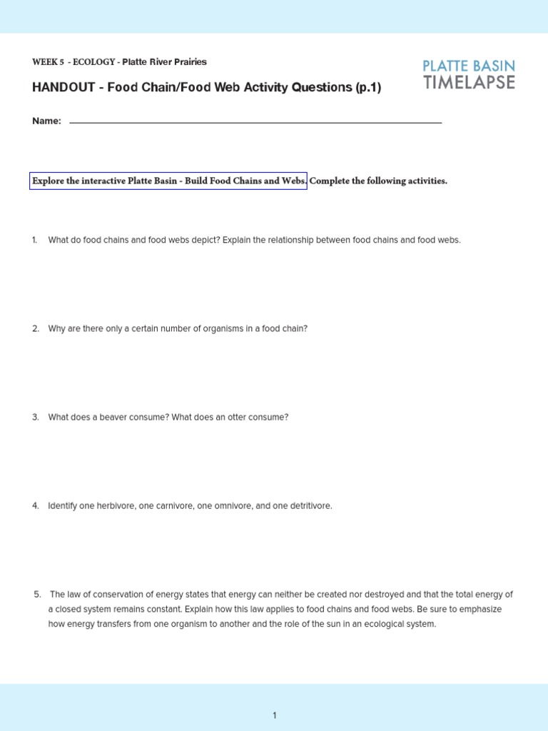 Ecology Worksheets | PDF | Food Web | Environmental Social Science