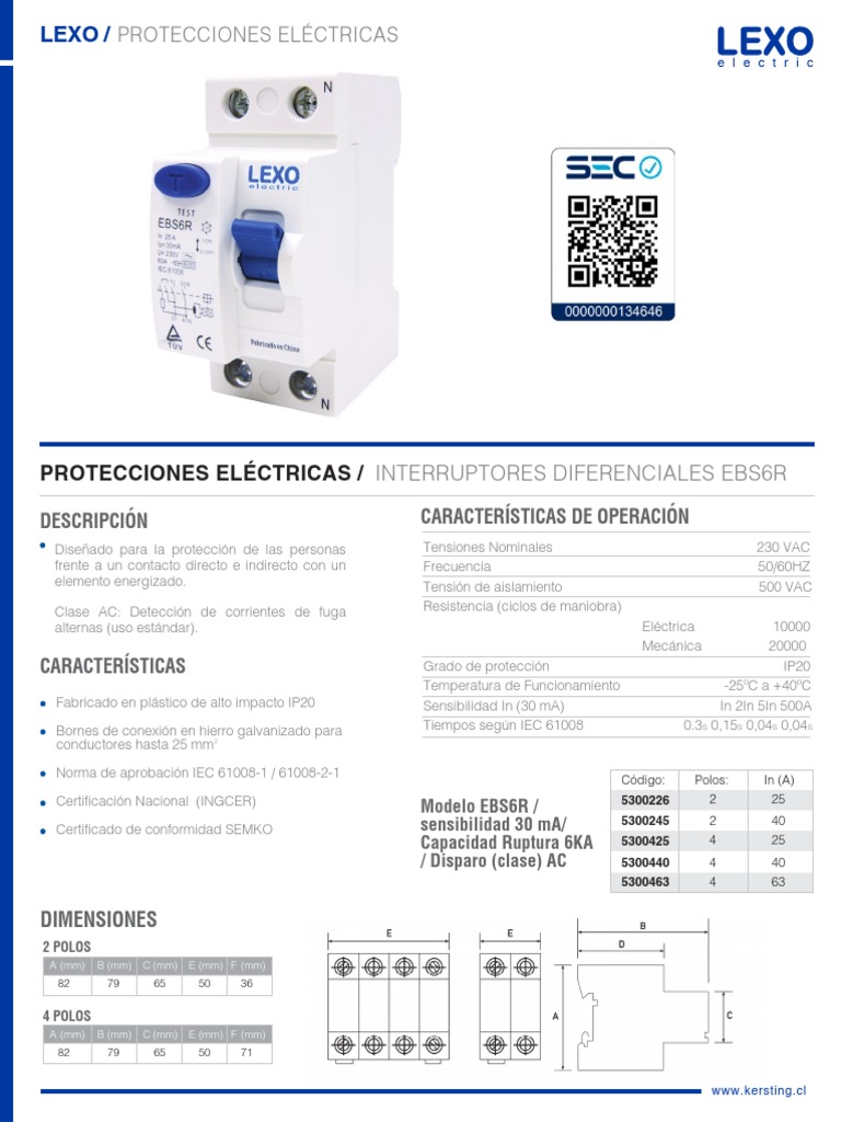 Interruptor Diferencial Lexo | PDF | Tecnología