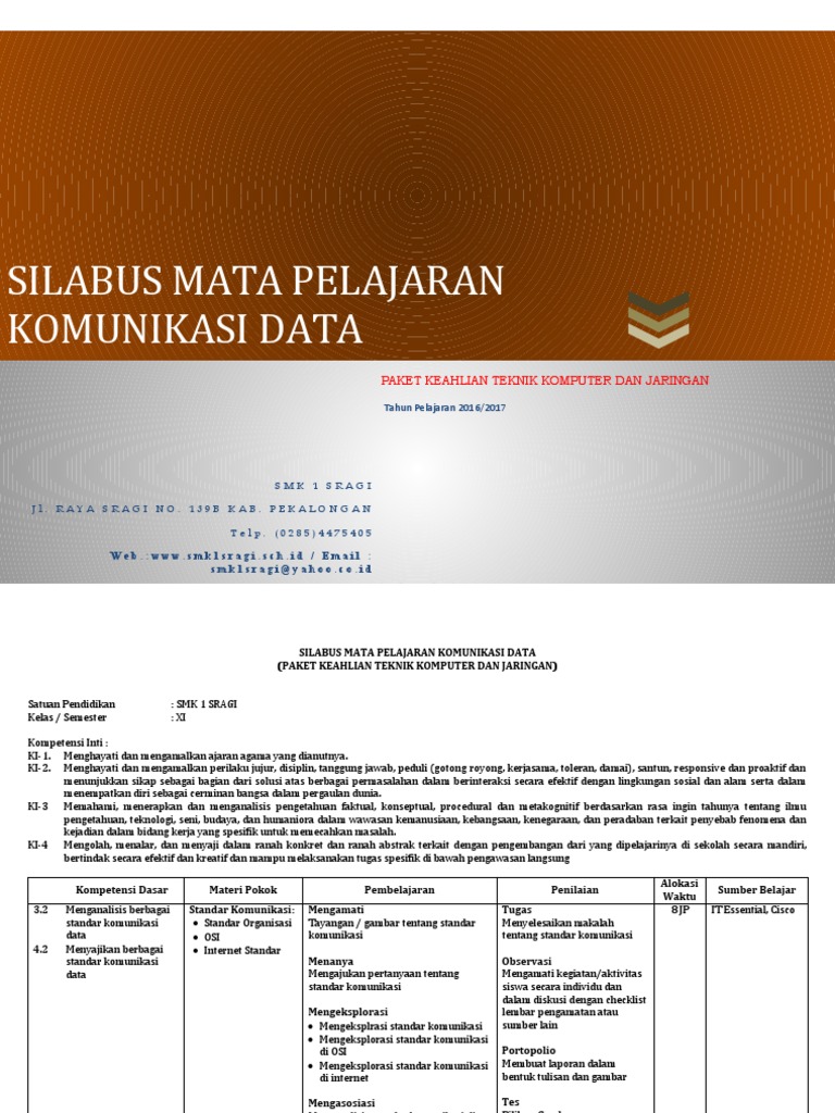 Silabus Komunikasi Data | PDF