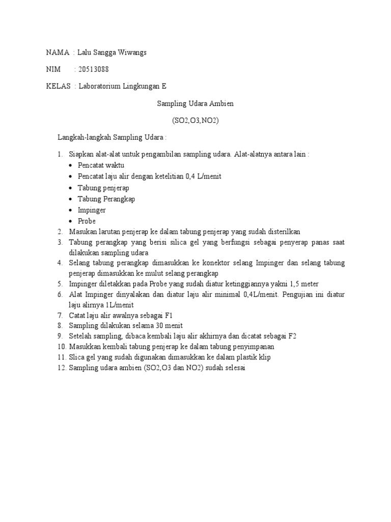 Sampling Udara | PDF